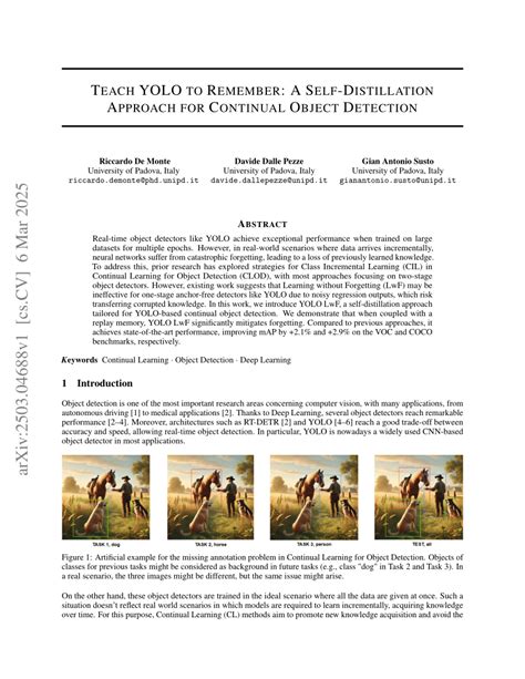 Pdf Teach Yolo To Remember A Self Distillation Approach For Continual Object Detection