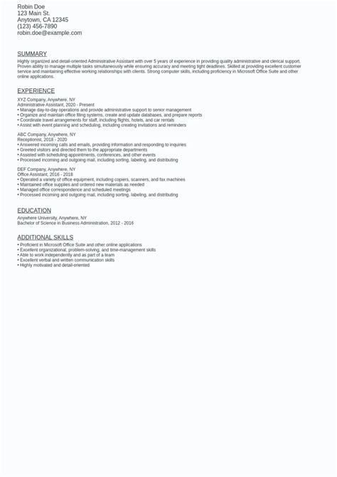 Free Administrative Assistant Resume