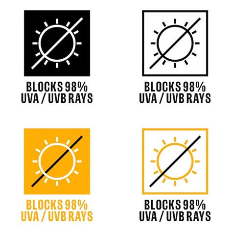 Premium Vector Blocks 98 Persents Uva Uvb Rays Sun Protection Factor Information Sign