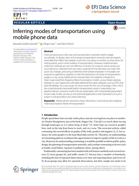 Pdf Inferring Modes Of Transportation Using Mobile Phone Data
