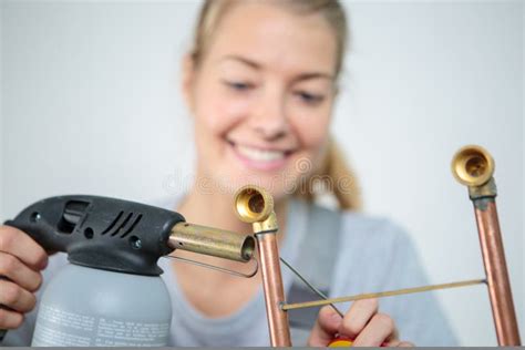 Woman During Assembling Components Stock Image Image Of Electrical