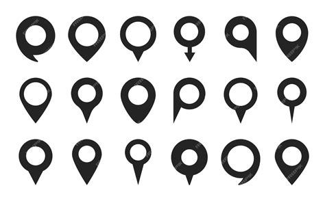 premium vector set of pointers black map markers map pins navigation