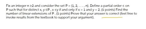 Fix An Integer N 2 And Consider The Set P 1