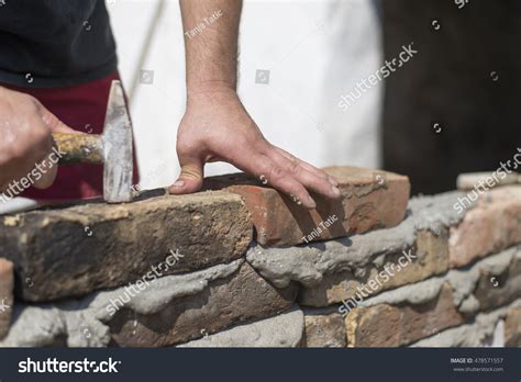 Man Laying Concrete Block Bricks Wall Stock Photo 478571557 Shutterstock