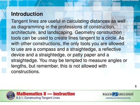 Ppt Constructing Tangent Lines Key Concepts And Guided Practice Powerpoint Presentation Id
