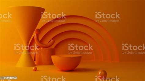 제품 프리젠 테이션을위한 연단 3d 시뮬레이션 장면 제품 Standluxury 미니멀리스트 모형3d 렌더링 그림의 창조적 인 그림 3차원 형태에 대한 스톡 사진 및 기타