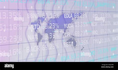 Stock Market Data Processing Against World Map Stock Photo Alamy