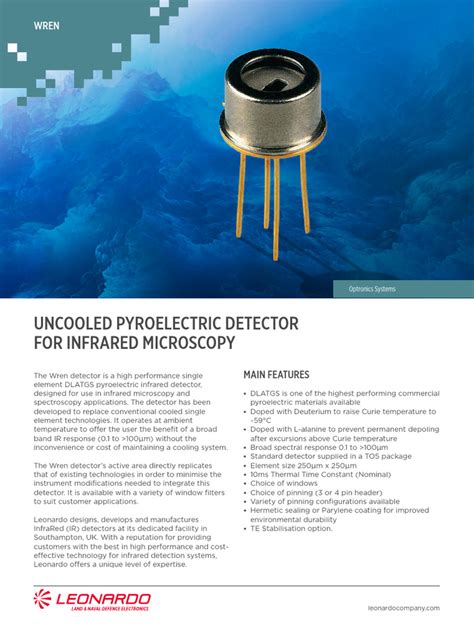 Uncooled Pyroelectric Detector For Ir Pdf Infrared Sensor