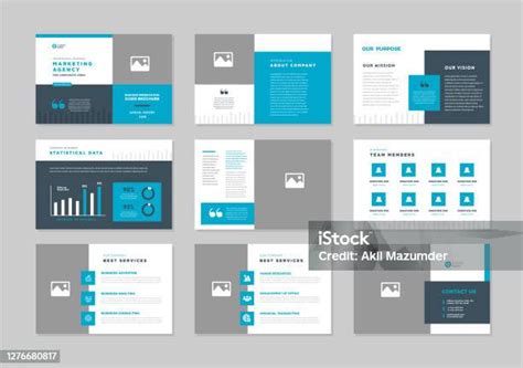 비즈니스 프리젠 테이션 브로셔 가이드 디자인 파워포인트 슬라이드 템플릿 판매 가이드 슬라이더 여행 가이드에 대한 스톡 벡터 아트 및 기타 이미지 Istock