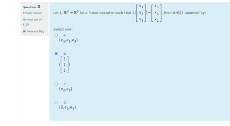 Solved Question 3 X X1 Let L R3 → R3 Be A Linear Operator