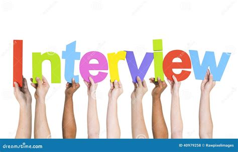 Diverse Hands Holding The Word Interview Stock Photo Image 40979258
