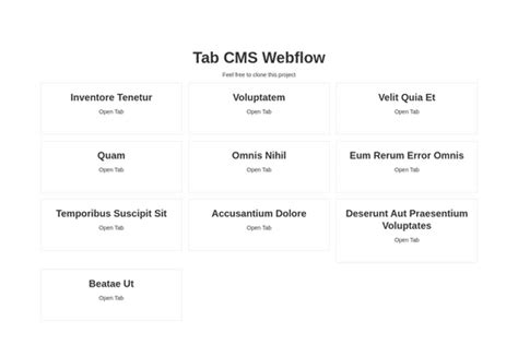 Cms Tabs Webflow