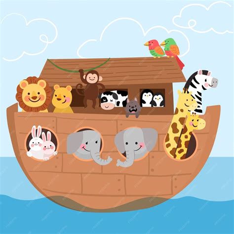 Handgezeichnete Illustration Der Arche Noah Kostenlose Vektor