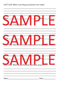 Art Exit Slips By MadisonCreateTeachInspire TPT