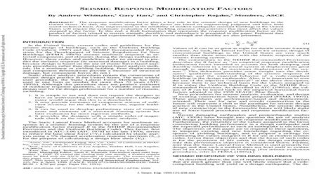 Download Pdf Seismic Response Modification Factors