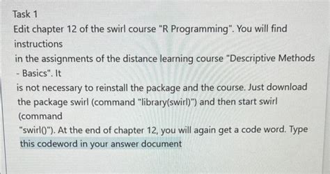 Task 1 Edit Chapter 12 Of The Swirl Course R