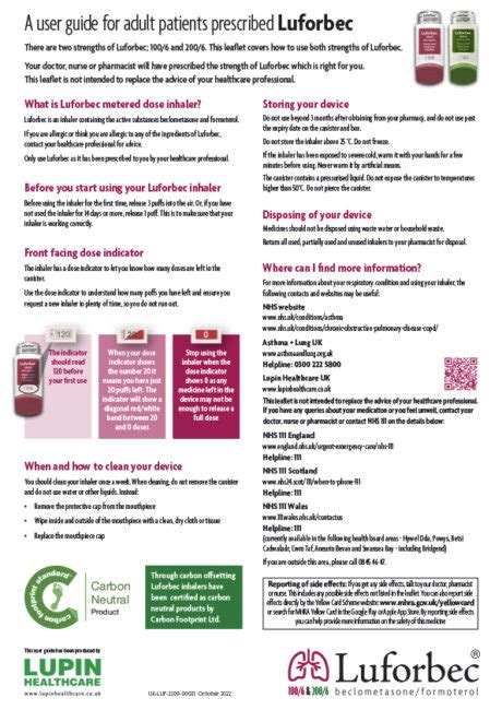 Luforbec Beclometasoneformoterol Patient Information Lupin Healthcare Limited