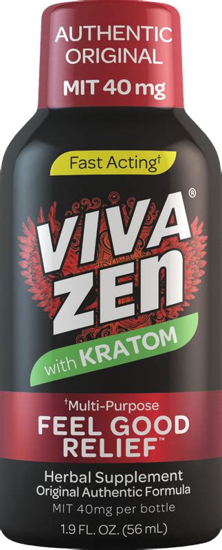 Viva Zen With Kratom Multi Purpose Herbal Supplement 40mg 56 Ml