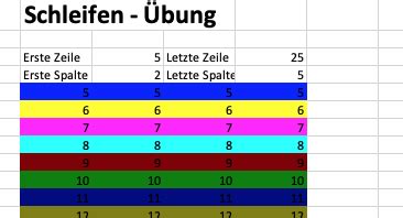 VBA Übung Schleifen BKO Unterrichtsinhalte