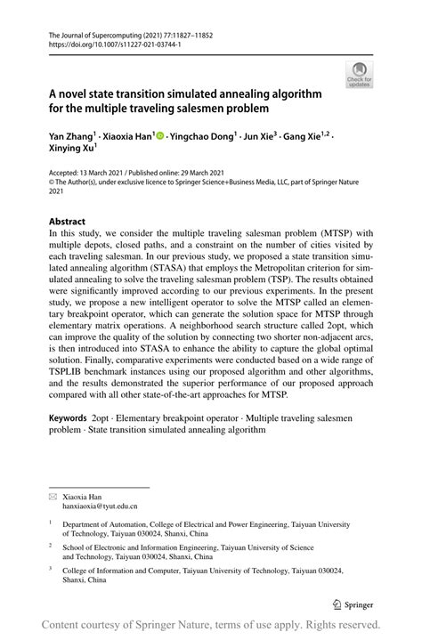 A Novel State Transition Simulated Annealing Algorithm For The Multiple Traveling Salesmen