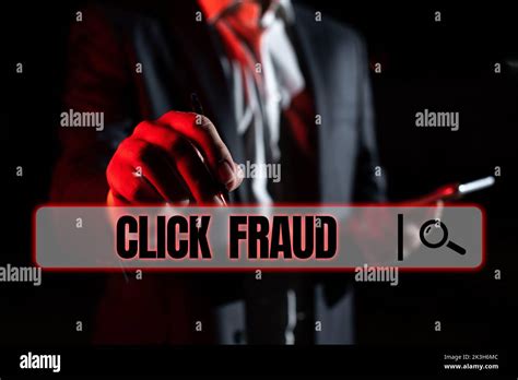 Writing Displaying Text Click Fraud Word For Practice Of Repeatedly Clicking On Advertisement