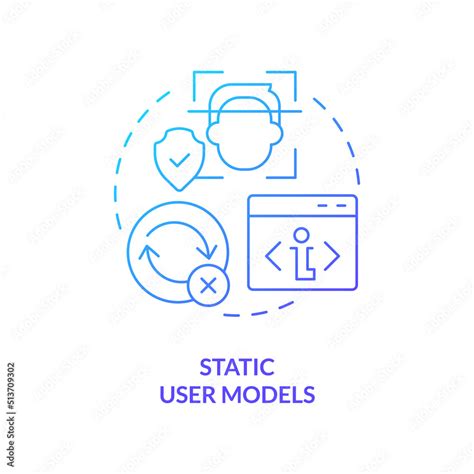 Static User Models Blue Gradient Concept Icon Human Computer Interaction Abstract Idea Thin