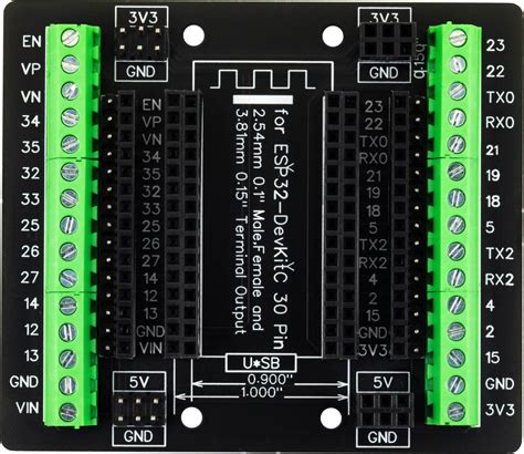For Esp32 Breakout Board 30 Pins Gpio 1 Into 3 Expansion