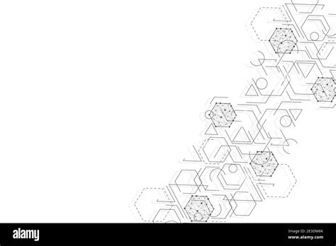 Science Network Pattern Connecting Lines And Dots Technology Hexagons