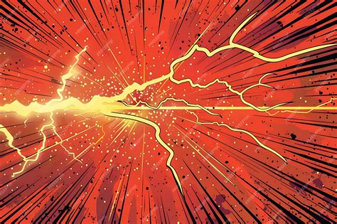 Abstract Comic Background Featuring A Thunder Flash Thunder Concept Premium Ai Generated Image