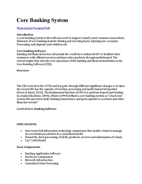 Core Banking System All About Cbs Core Banking System Bankingnotes Computer Nrb