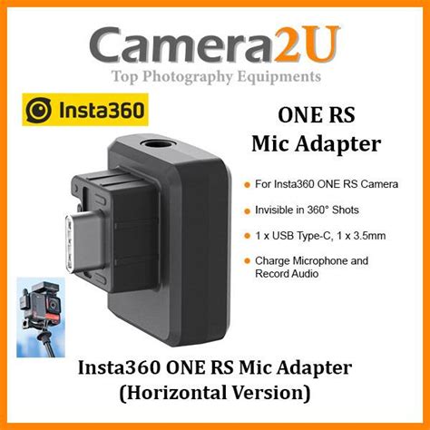 Insta360 ONE RS Mic Adapter Horizontal Version Camera2u Malaysia Top Camera Equipments Store