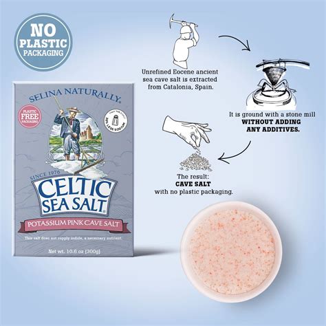 Selina Naturally Celtic Sea Salt Potassium Pink Cave Salt 300g Health