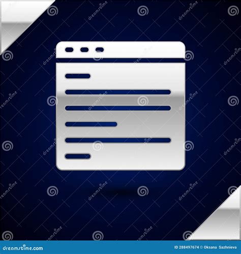 Silver Computer Api Interface Icon Isolated On Dark Blue Background Application Programming