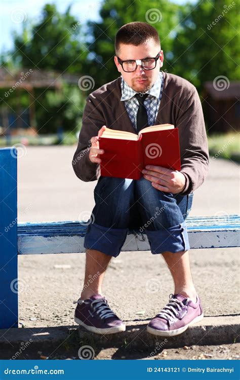 Nerd Reading Book Stock Image Image Of Geek Nerdy Bookworm 24143121