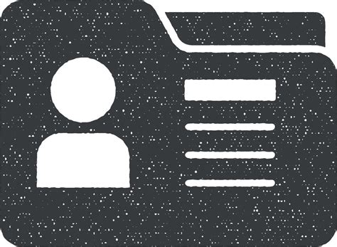 Person Document Icon Vector Illustration In Stamp Style 38027385 Vector Art At Vecteezy