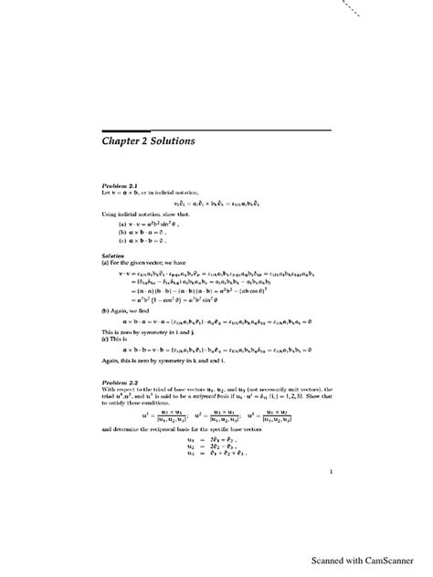 chapter 2 solution manual tensor analysis pdf