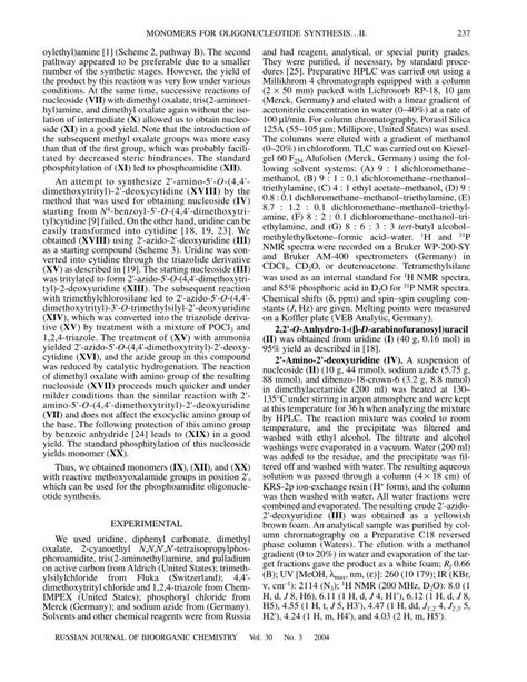 Pdf Monomers For Oligonucleotide Synthesis With Linkers Carrying