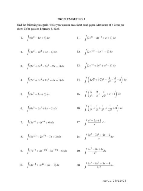Problem Set No 1 Pdf