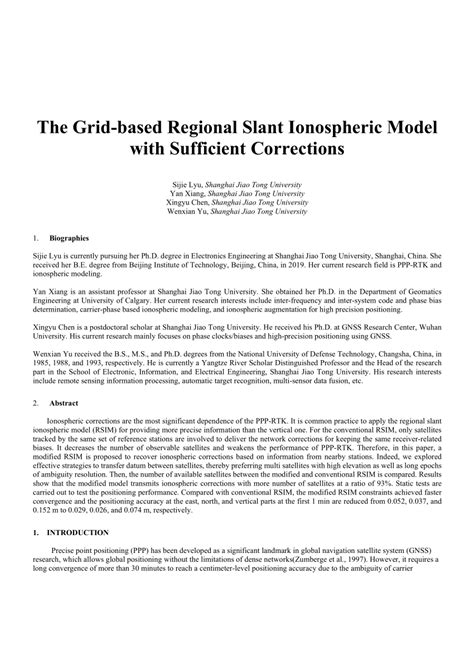 Pdf The Grid Based Regional Slant Ionospheric Model With Sufficient