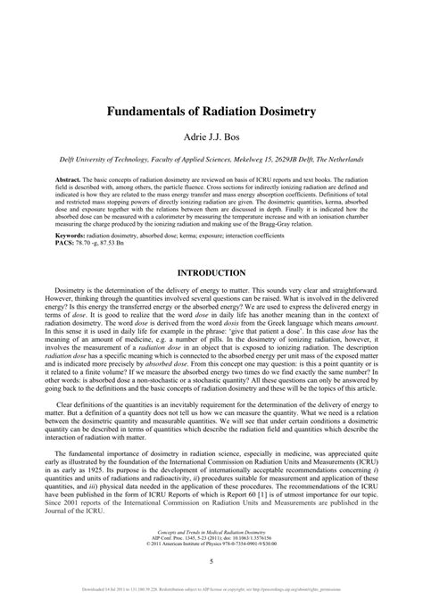 Pdf Fundamentals Of Radiation Dosimetry