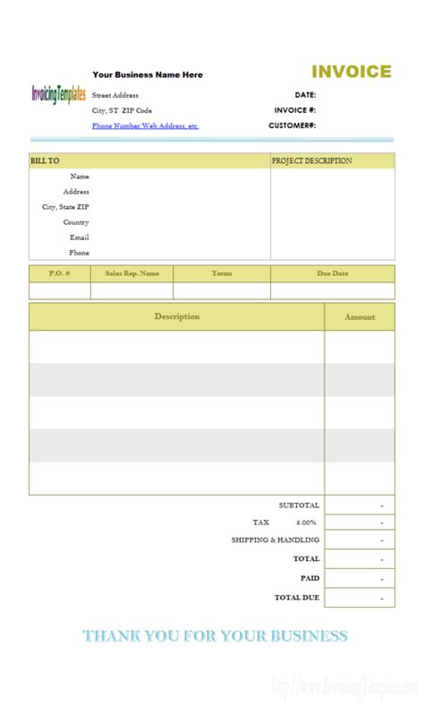Invoice Template For Openoffice Free Professional Business Template