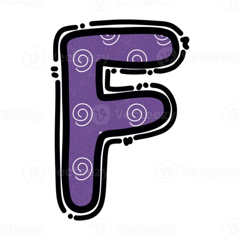 F Alphabet Letter Png Purple Color Cute Design PNG