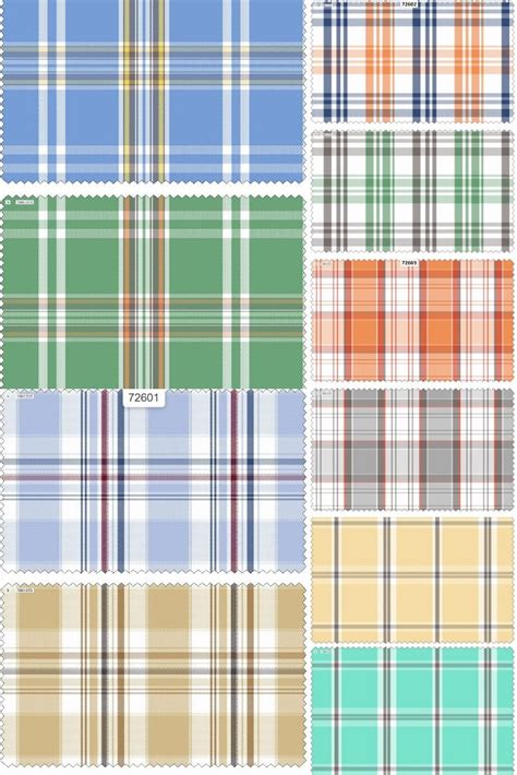Four Plaid Patterns In Various Colors And Sizes
