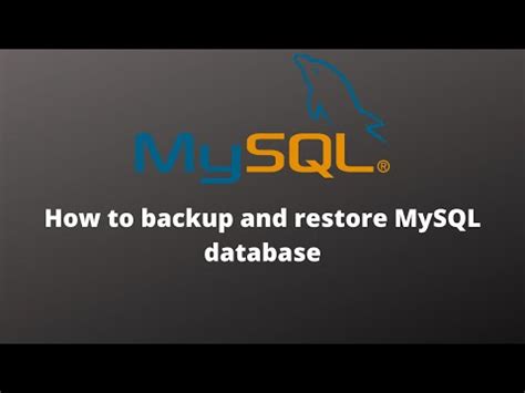 Gu A Para El Uso De Mysqldump En Mysql Mysql Ya