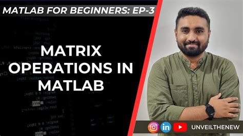 Matrix Operations In MATLAB MATLAB Tutorial YouTube
