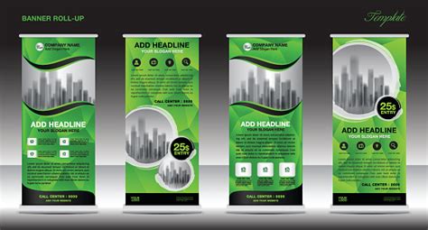 롤 배너 서식 파일 벡터 전단지 광고 X배너 포스터를 그린 디자인 디스플레이 레이아웃 벡터 일러스트 레이 션을 올려 가리기에 대한 스톡 벡터 아트 및 기타 이미지 Istock