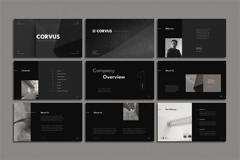 Corvus Minimalist Architecture Presentation Template Behance