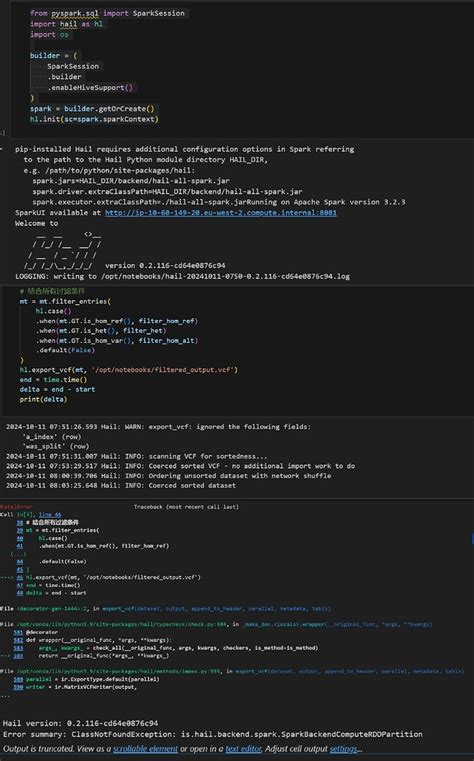 Error Ishailbackendsparksparkbackend Hail Query And Hailctl Hail