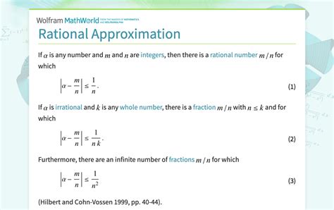 Rational Approximation From Wolfram Mathworld