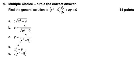 solved 9 multiple choice circle the correct answer